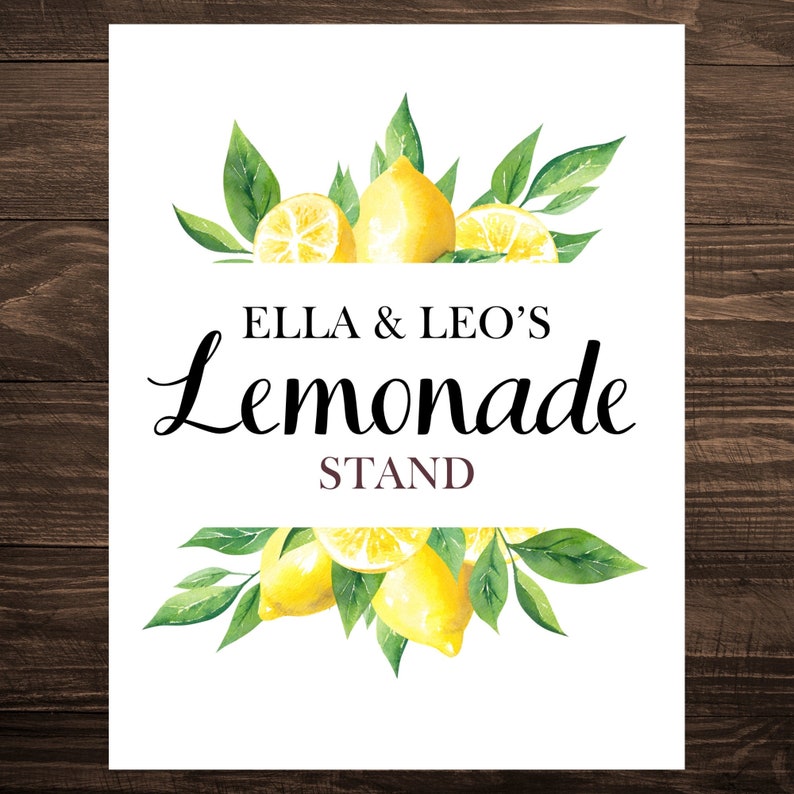 Cute Lemonade Stand Sign, Personalized Custom Decorations for Kids ...