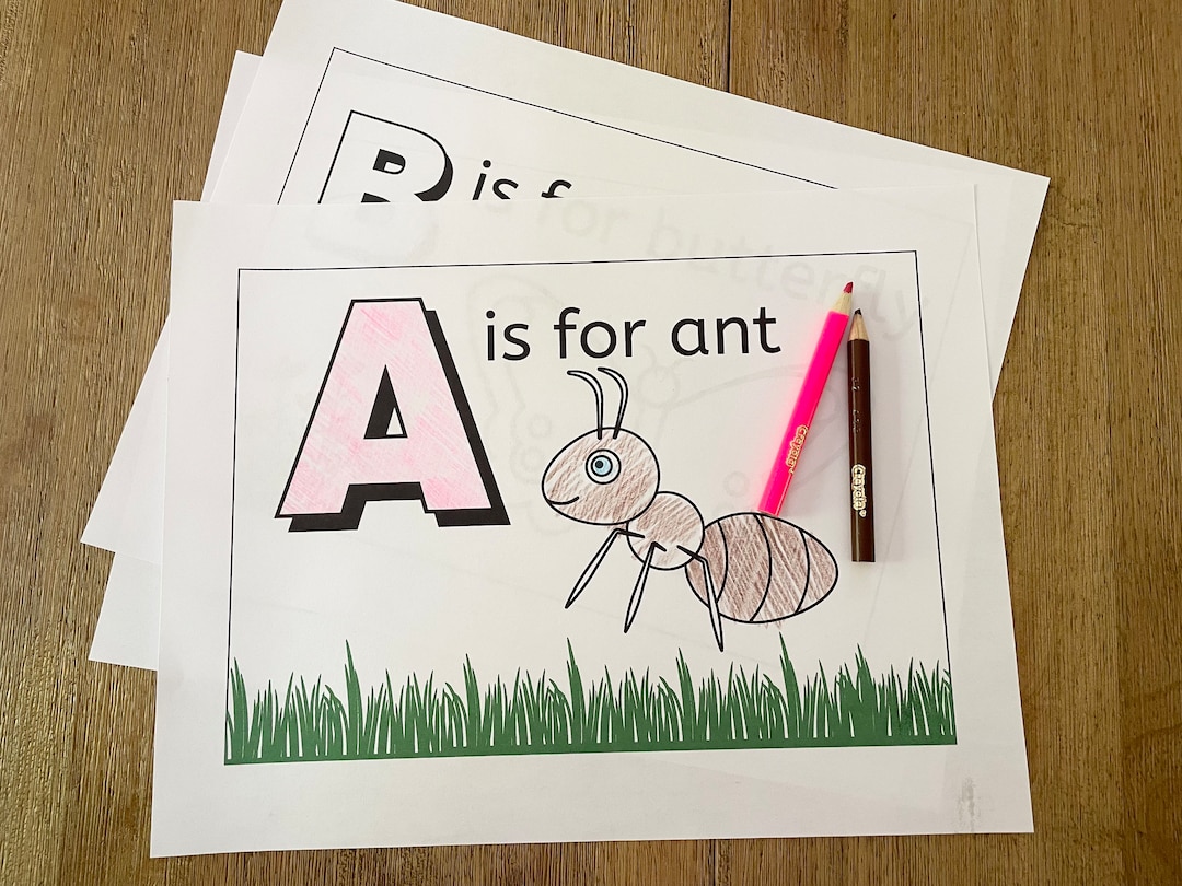 Nature Coloring Pages for Toddlers and Kids to Learn Alphabet - Etsy