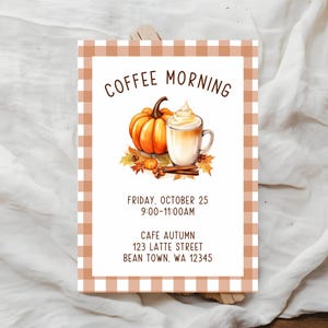 Editable Coffee Morning Invitation, Coffee Morning Flyer, Fall School ...