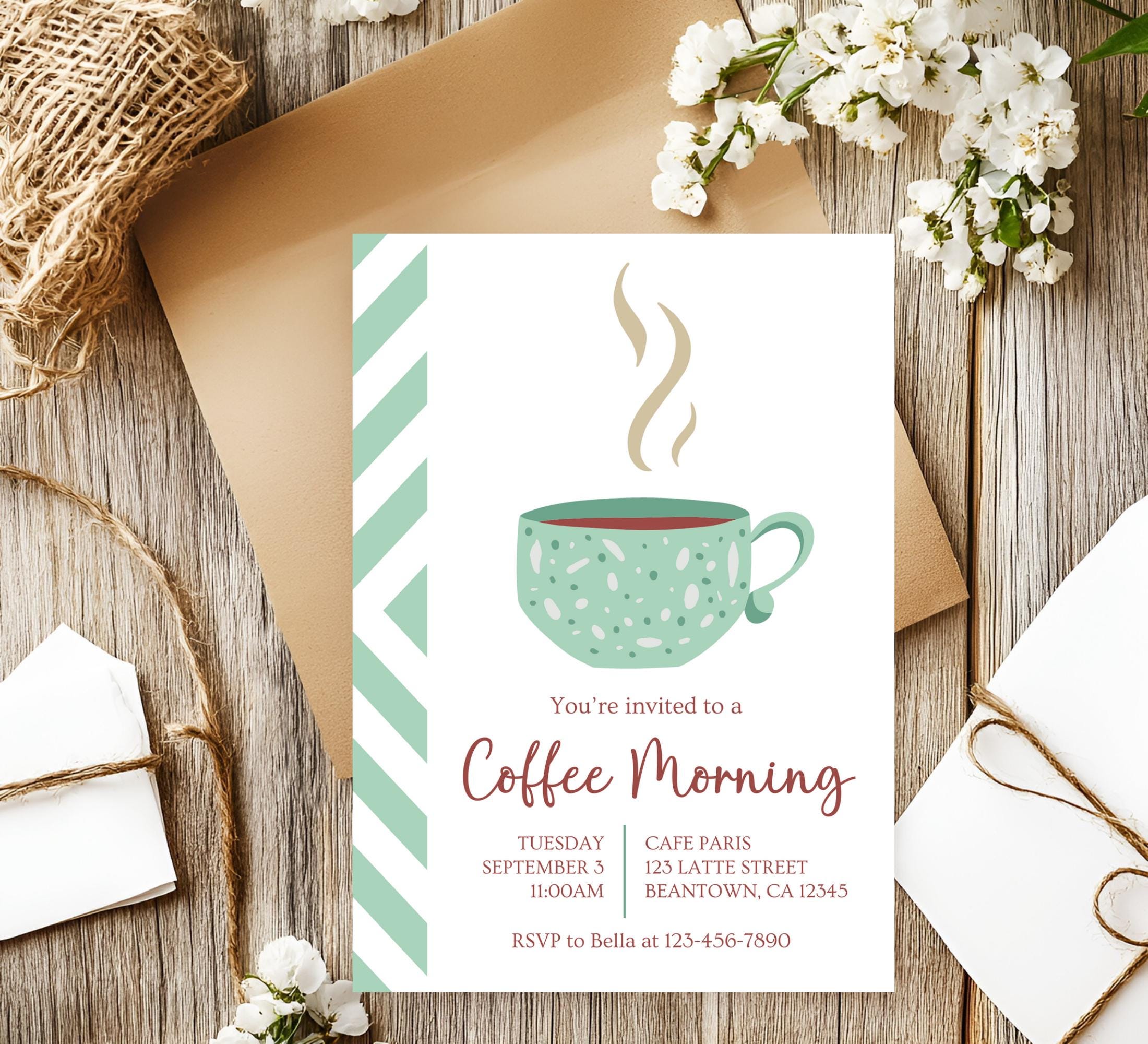 Editable Coffee Morning Invitation, Coffee Morning Flyer, Coffee ...