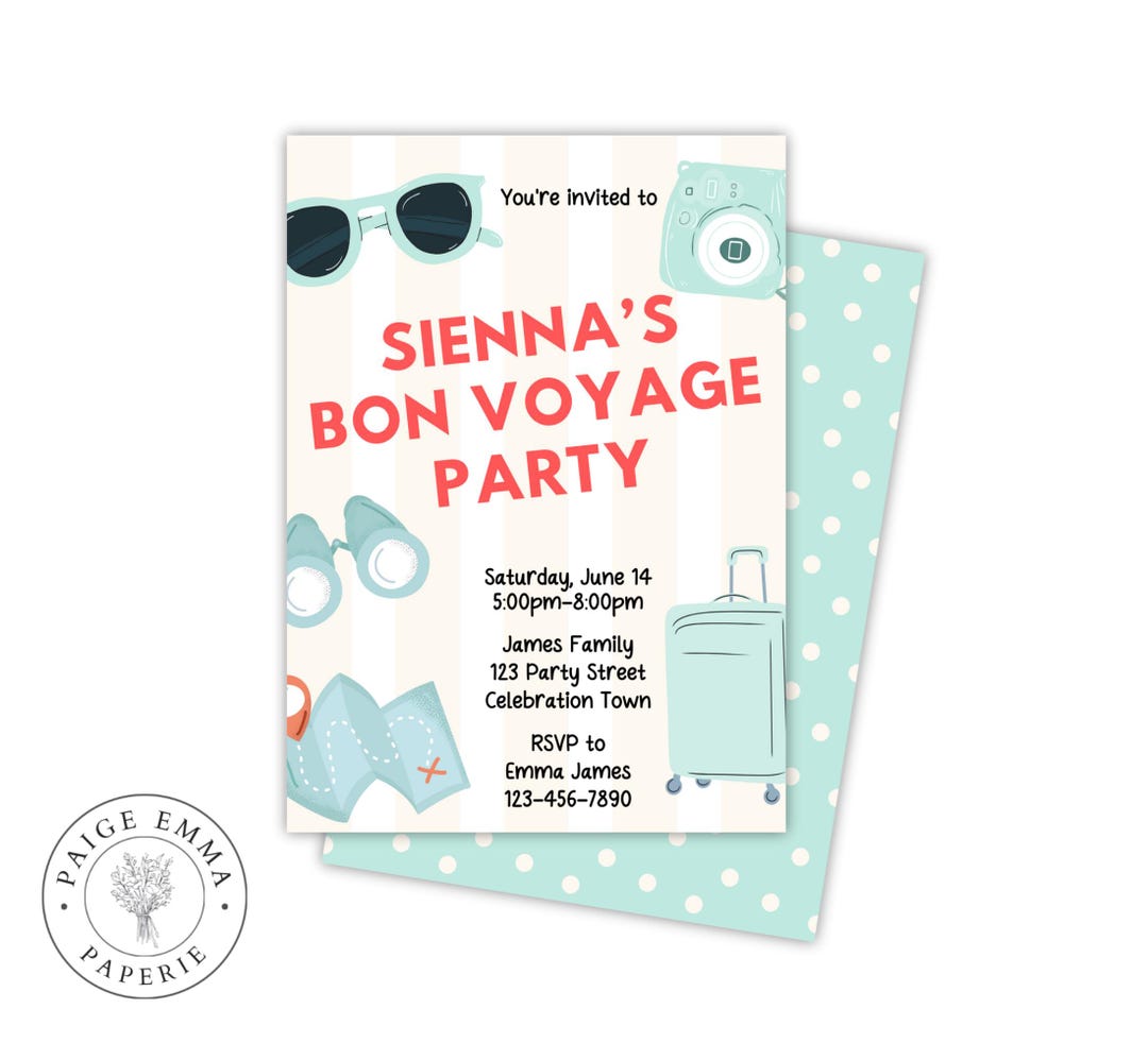 Editable Going Away Party Invitation Template for College, New Job ...