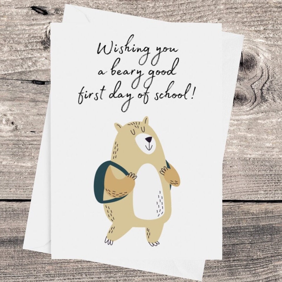 Back to School Card for Kids Printable First Day of School Card for the ...