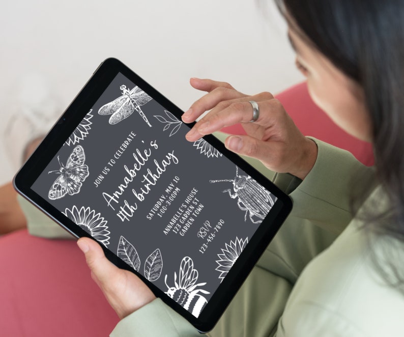 Bug Theme Invitation for Kids Birthday Party, Personalized Editable ...