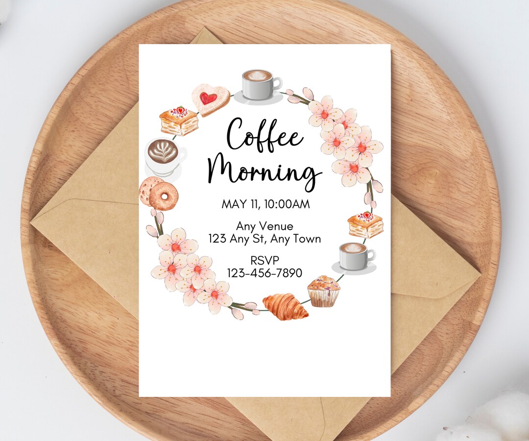 Coffee Morning Invitation for Mothers, Moms Group Personalized ...