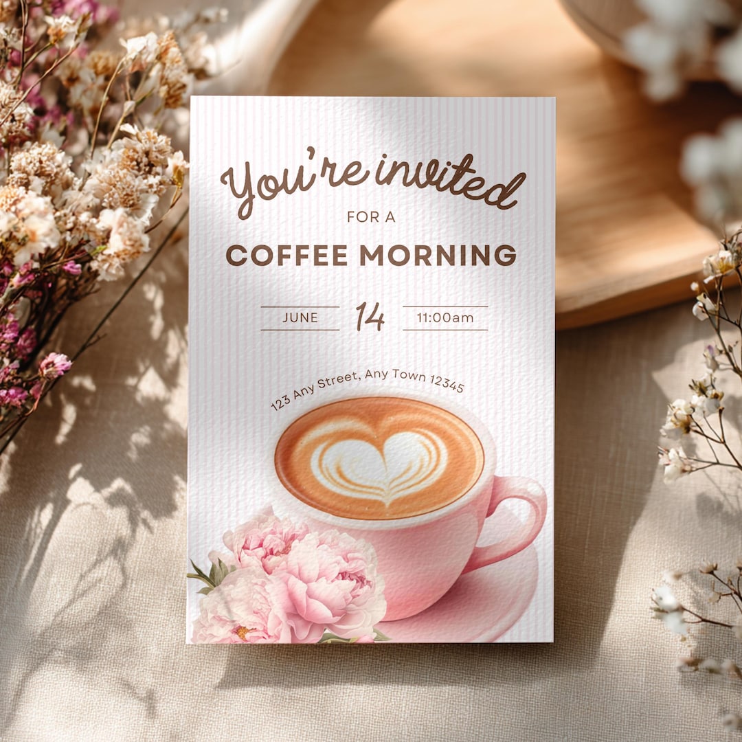 Coffee Morning Invitation Template: Editable School Event Invite (canva ...