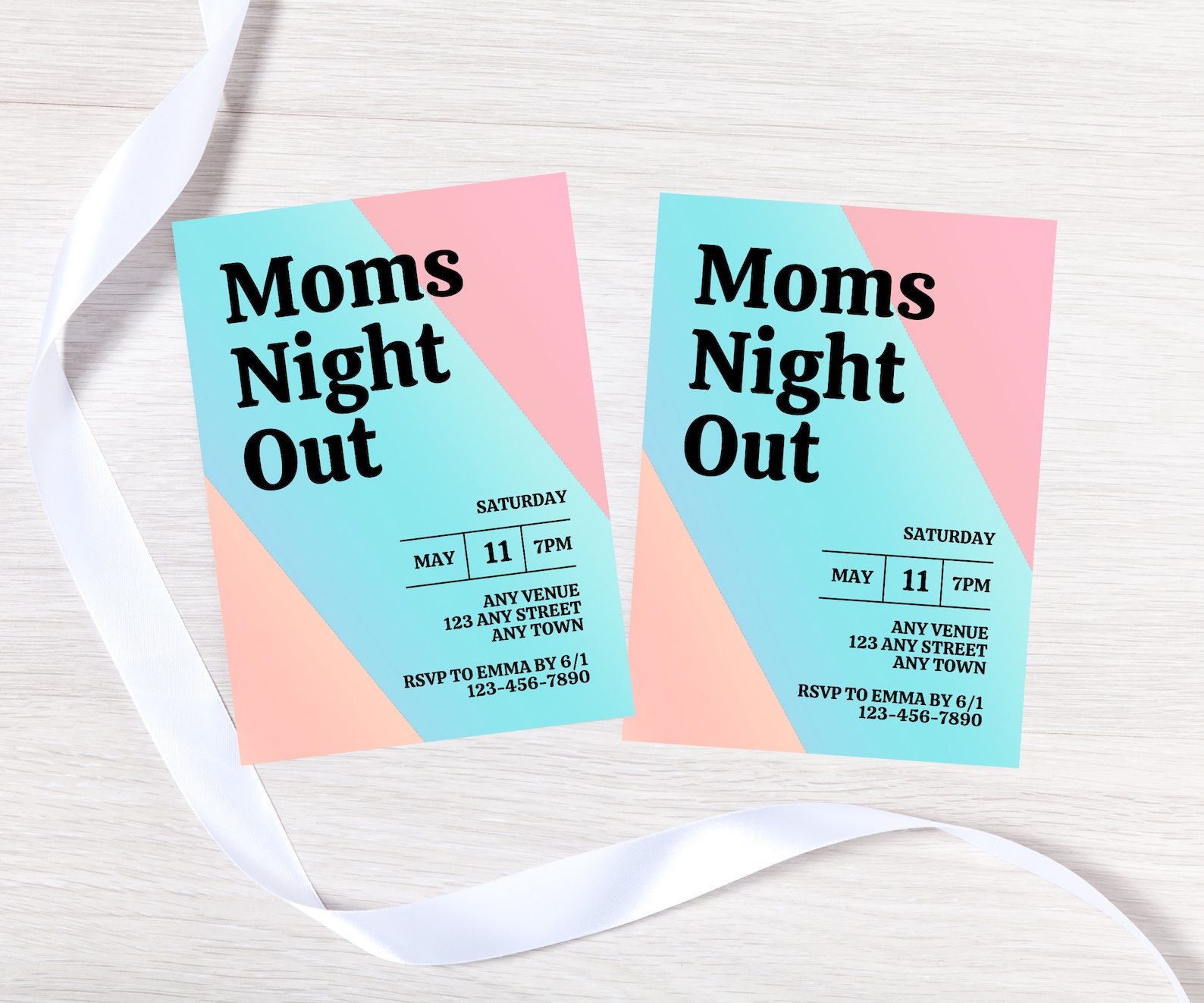 Moms Night Out Invitation, Event Flyer Editable Template for Digital ...