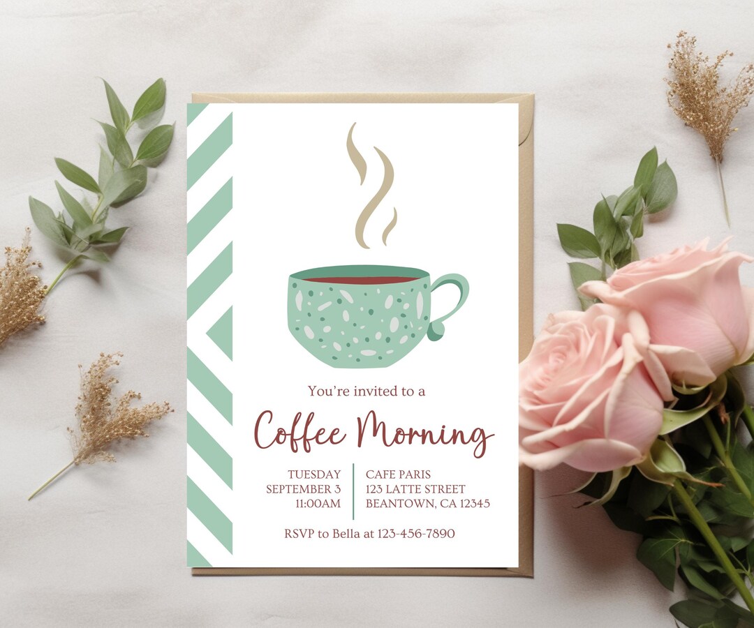 Editable Coffee Morning Invitation, Coffee Morning Flyer, Coffee ...