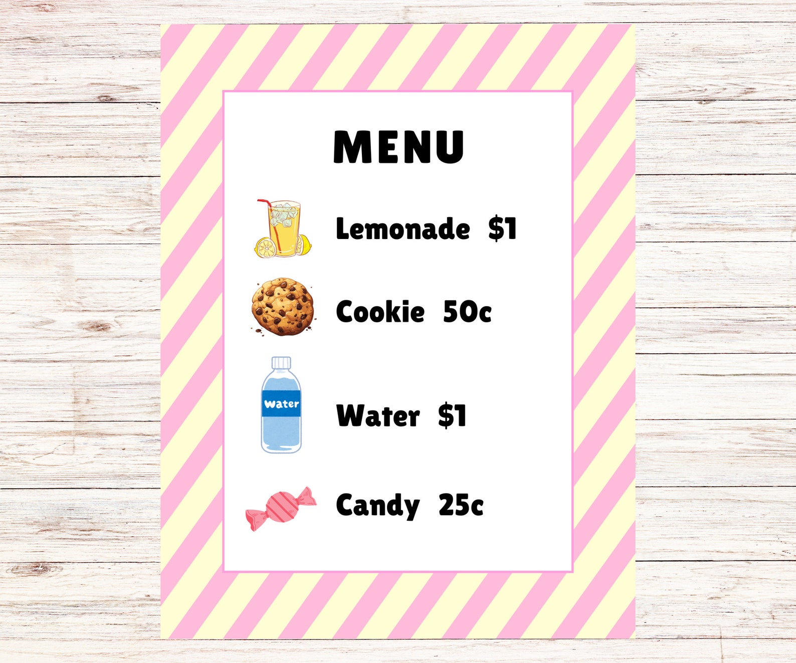 Personalized Lemonade Stand Menu, Price List, Sign, Flyer, Template ...
