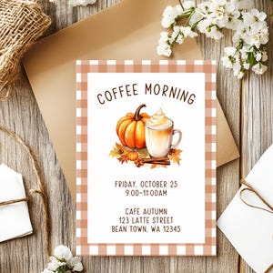 Editable Coffee Morning Invitation, Coffee Morning Flyer, Fall School ...