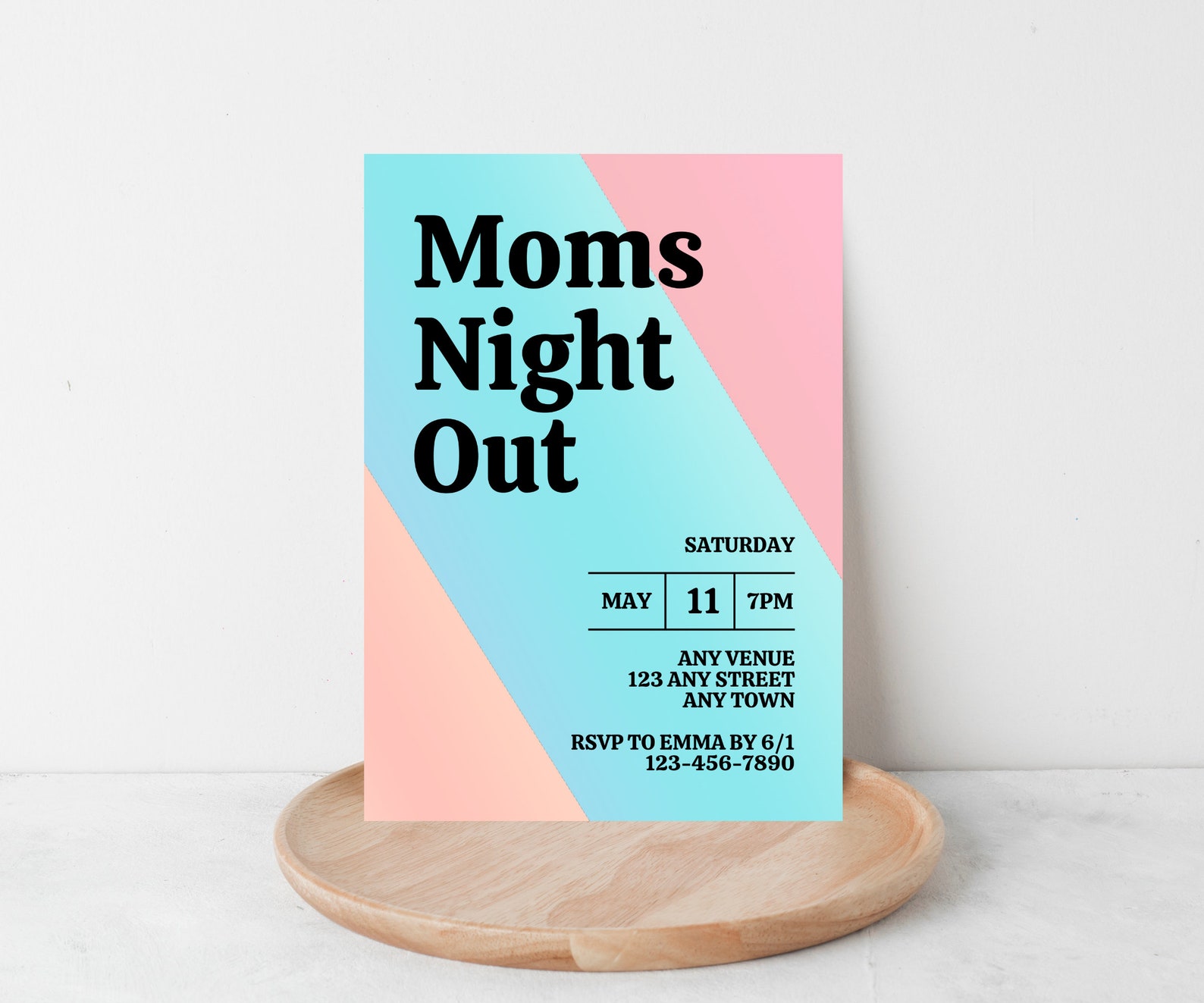 Moms Night Out Invitation, Event Flyer Editable Template for Digital ...