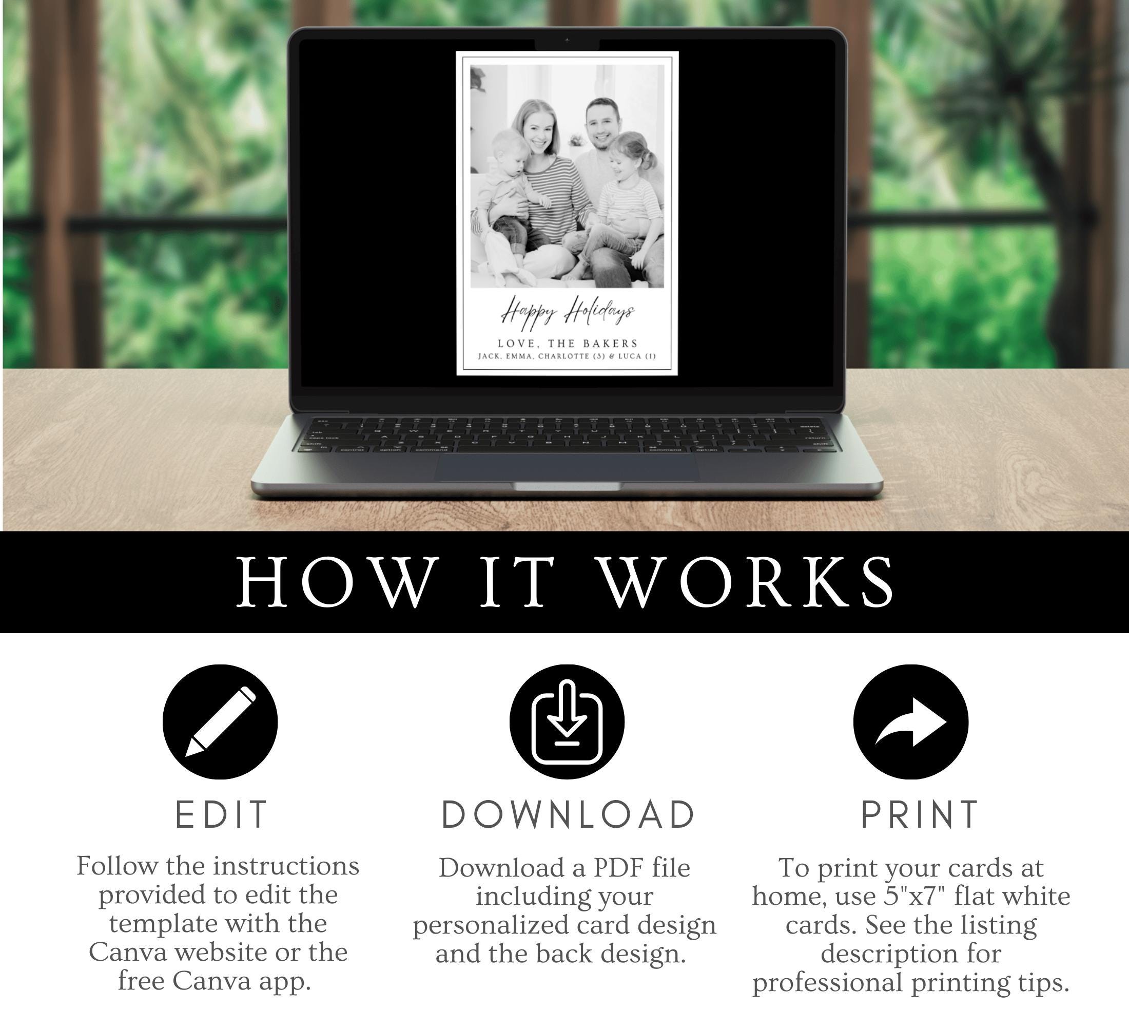 Editable Christmas Newsletter Template, Year in Review Christmas Card ...