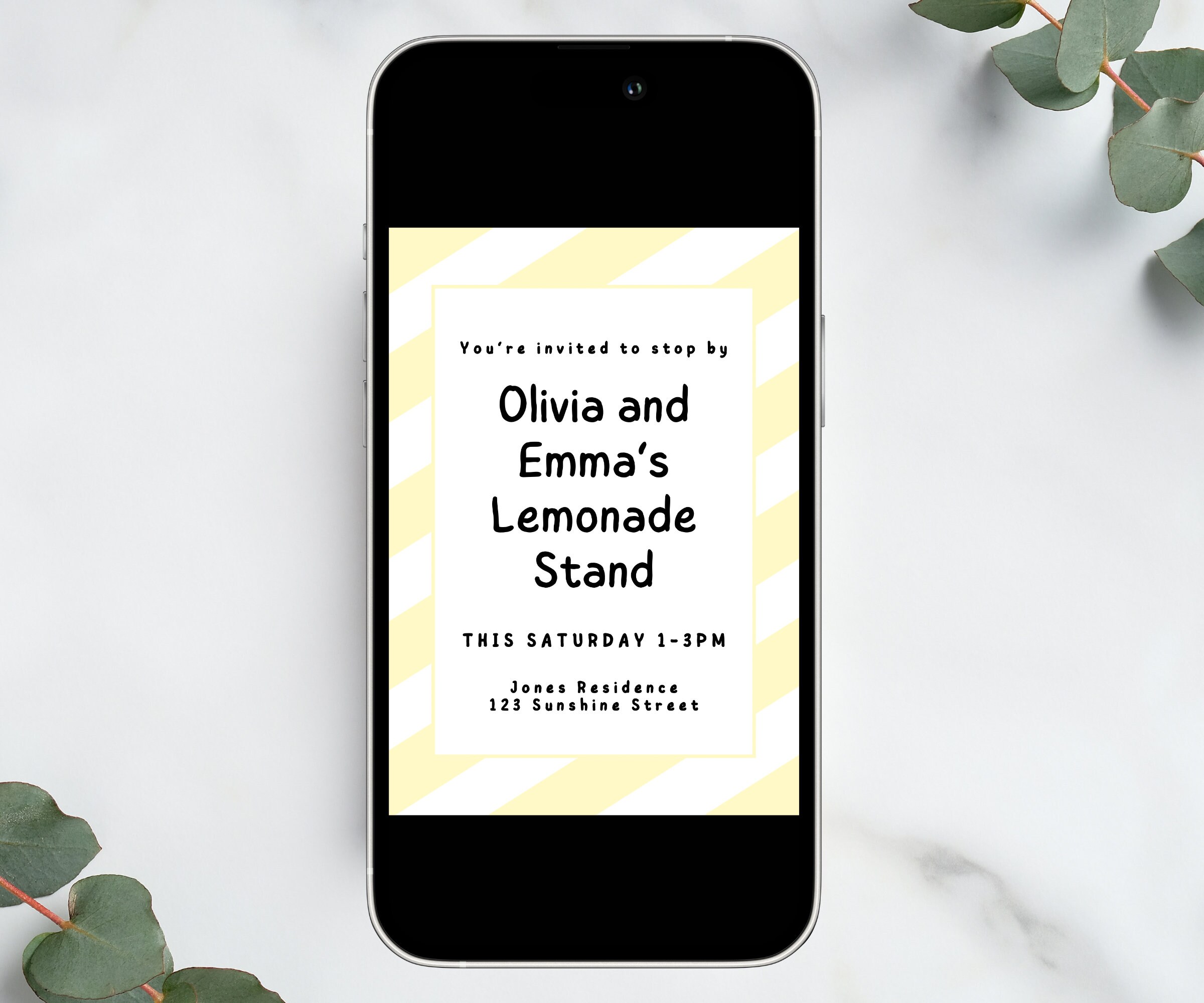 Lemonade Stand Invitation Flyer Promotion Personalized Editable And