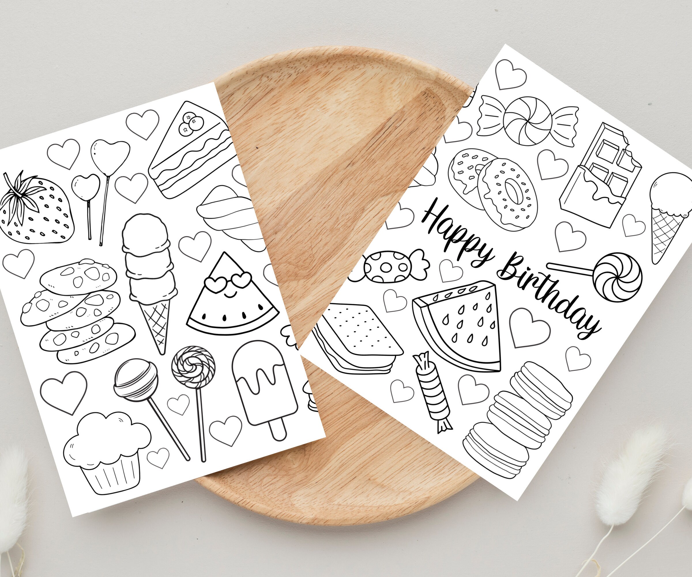 Coloring Birthday Card Template Make Your Own Birthday Card for Kids - Etsy