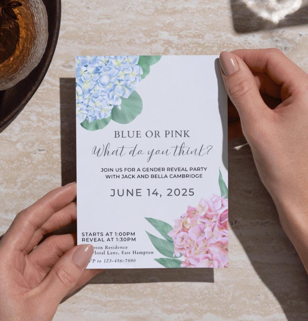 Gender Reveal Party Invitation Template (digital Download), Blue or ...