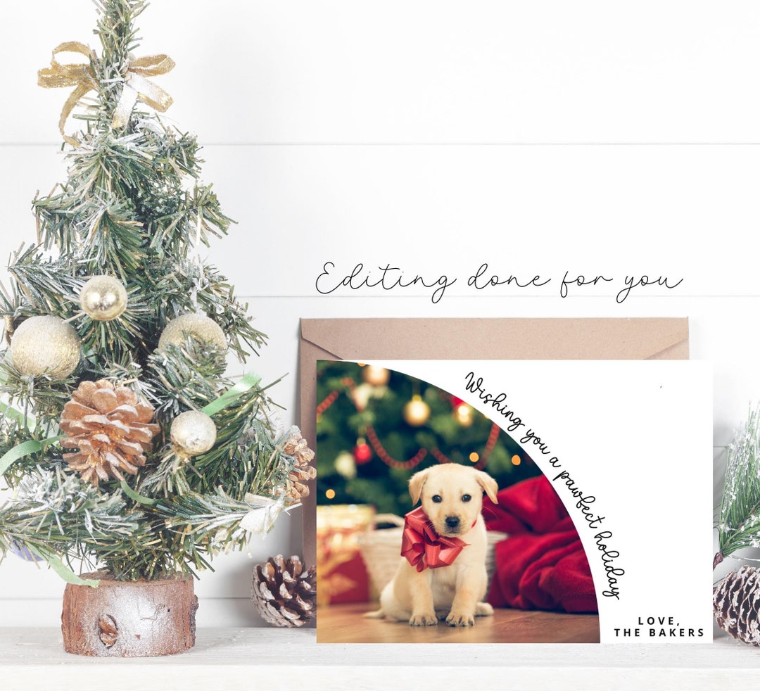 Personalized Christmas Card, Dog Photo Card, Holiday Card With Dog ...