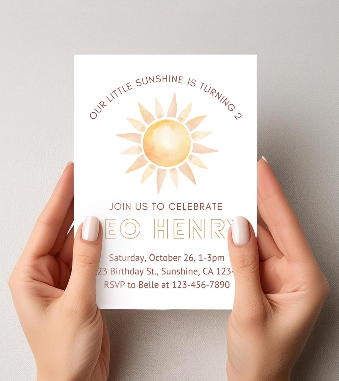 Sun Birthday Invitation, Kids Sun Party Invitation, Editable Sun Theme ...