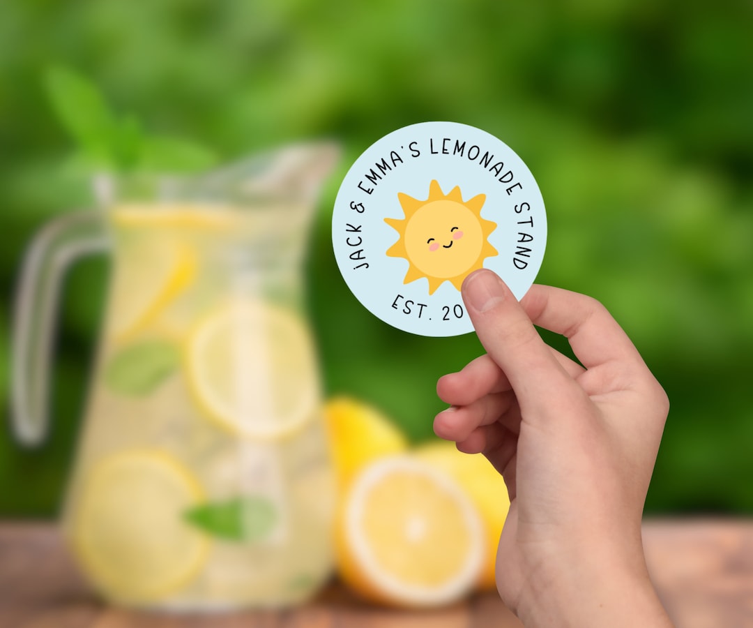 Personalized Stickers for Lemonade Stand Cups, Editable and Printable ...