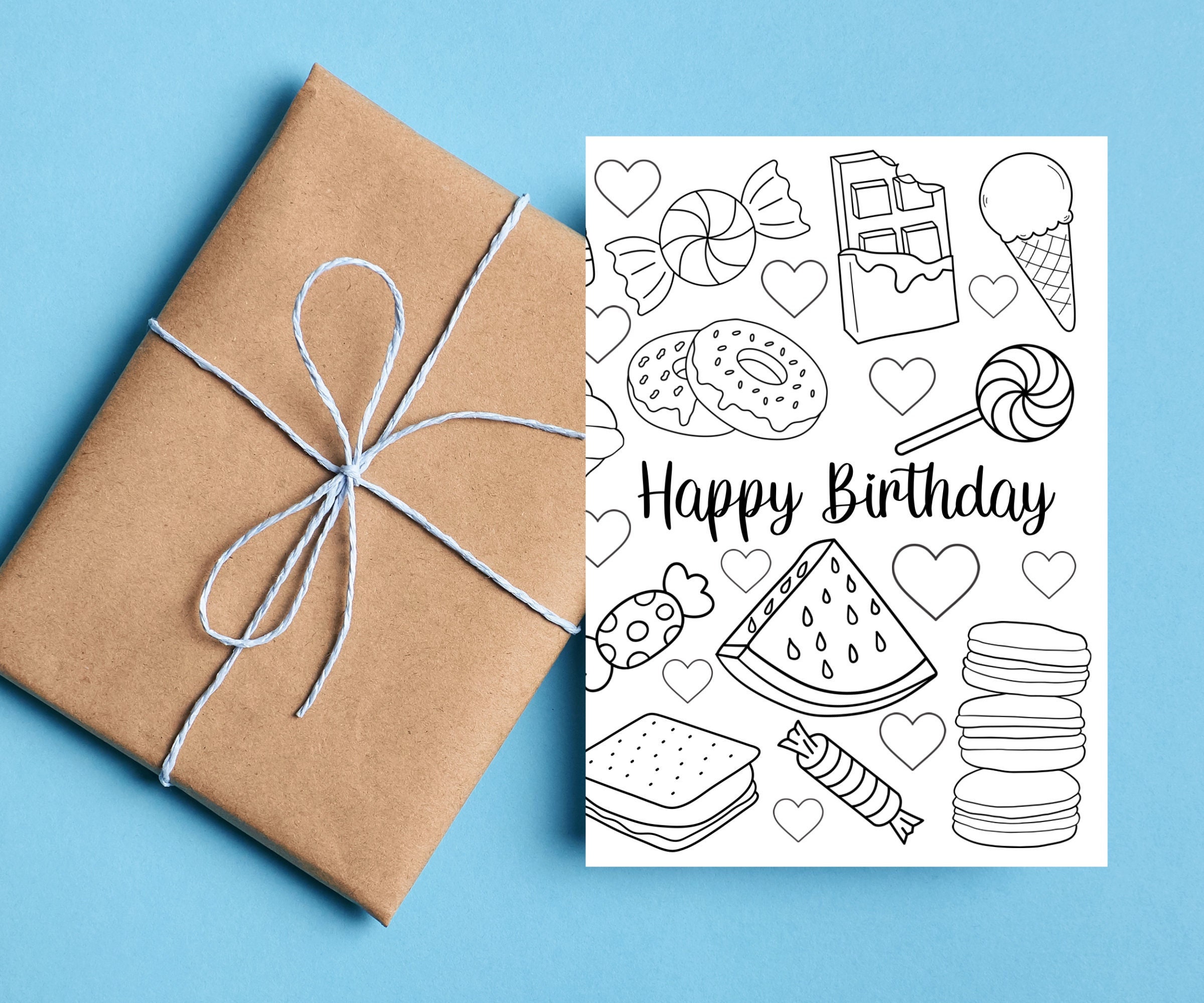 Coloring Birthday Card Template Make Your Own Birthday Card for Kids - Etsy