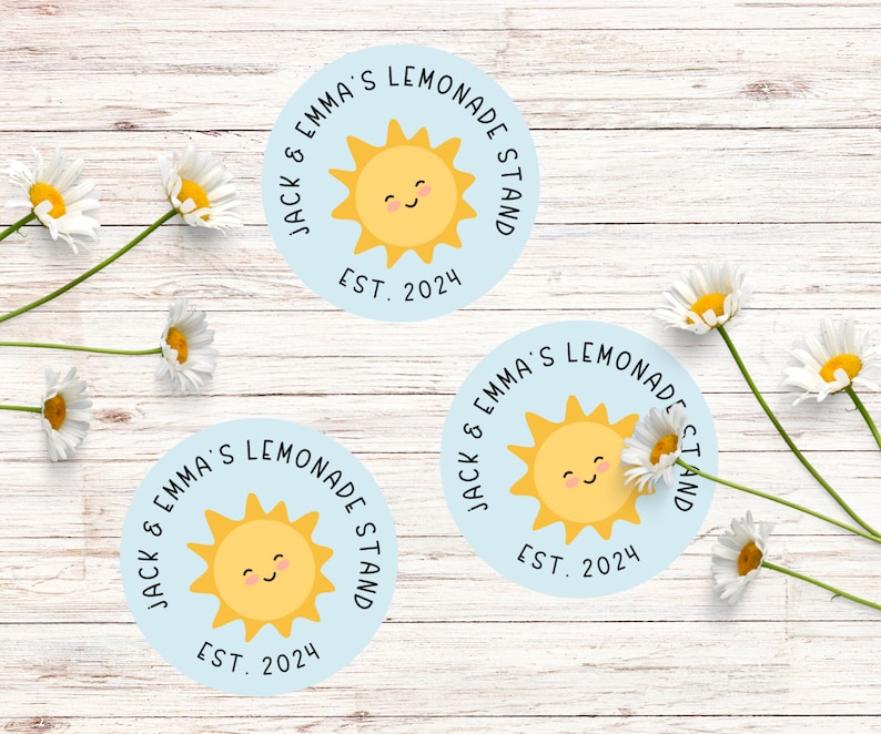 Personalized Stickers for Lemonade Stand Cups, Editable and Printable ...