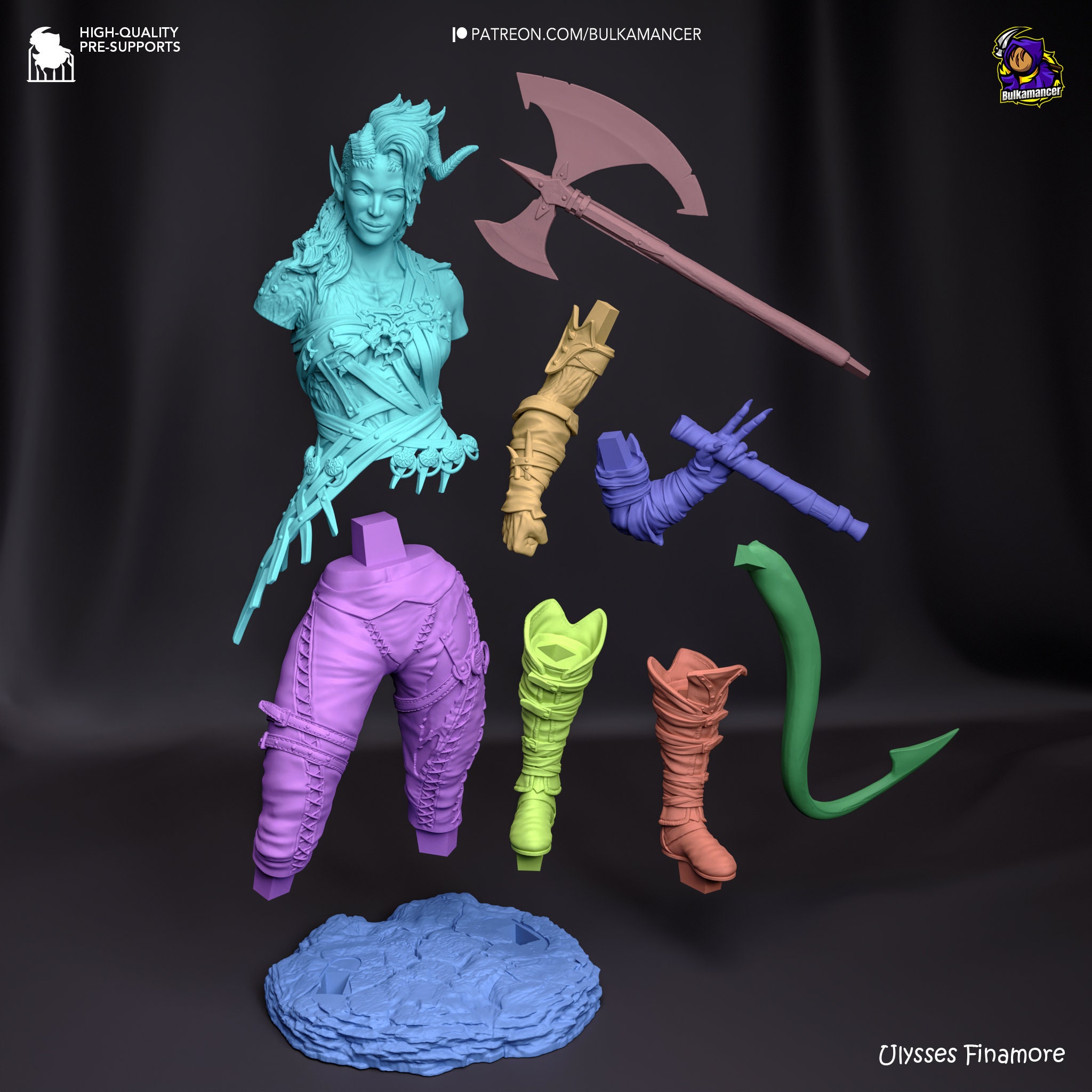 Flaming Tiefling Resin 3D Printed Figure 292mm - Etsy