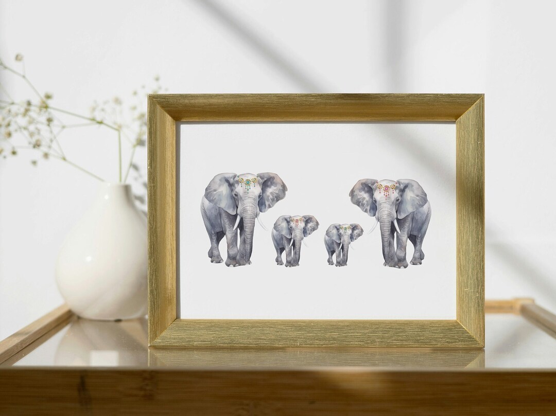 Fathers Day Gift Elephant Family Print With Names for First Time Dad ...