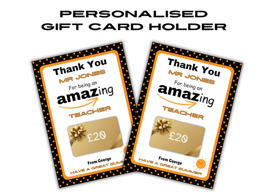 Personalised Teacher Appreciation Gift Card Holder Thank You for Being ...