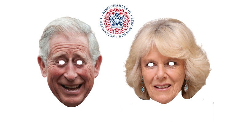 Royal Family Party Printable Face Masks - King Charles & Queen Camila ...