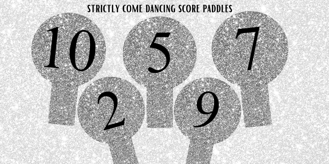 Score Paddles Strictly Come Dancing Printable SILVER - Etsy UK
