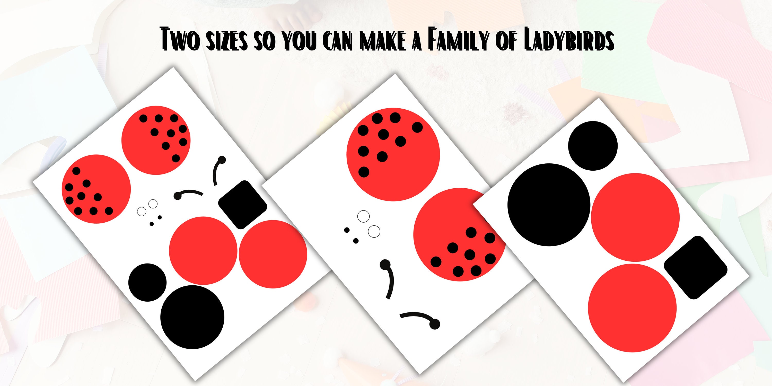 Make Your Own Ladybirds Printable Template - Etsy