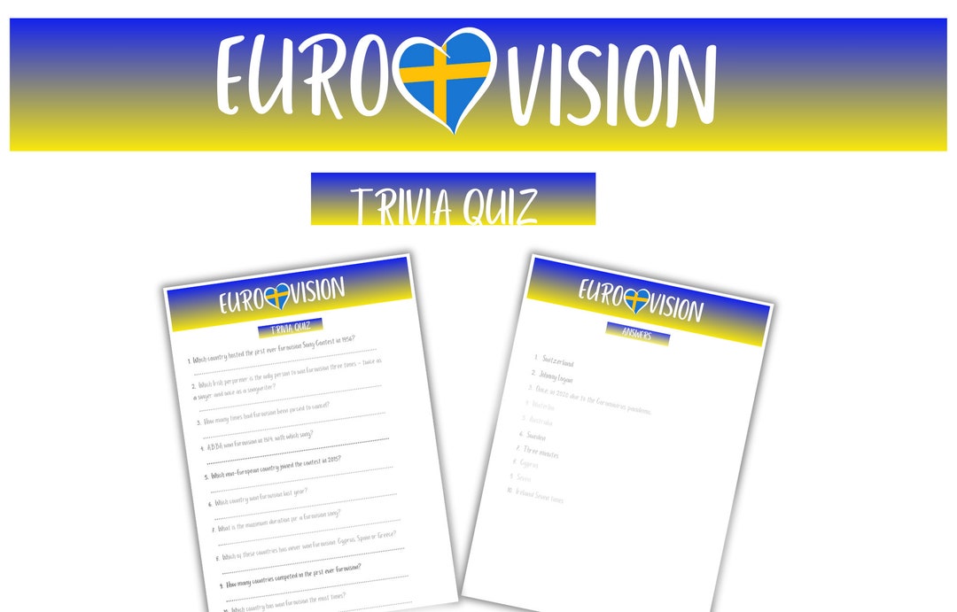 Eurovision 2025 Trivia Quiz Party Pack Bundle Song Contest Game Family ...