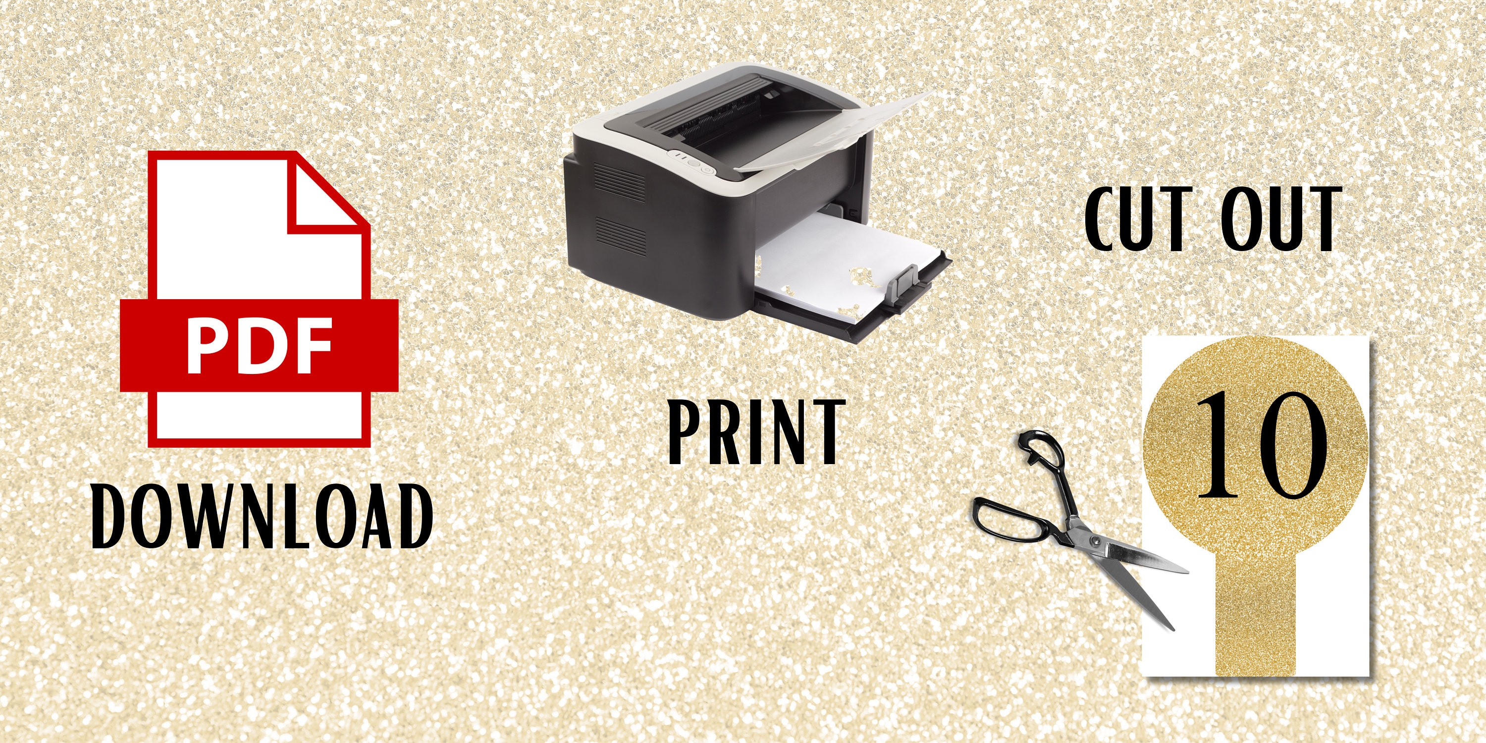 Score Paddles Strictly Come Dancing Printable GOLD - Etsy UK