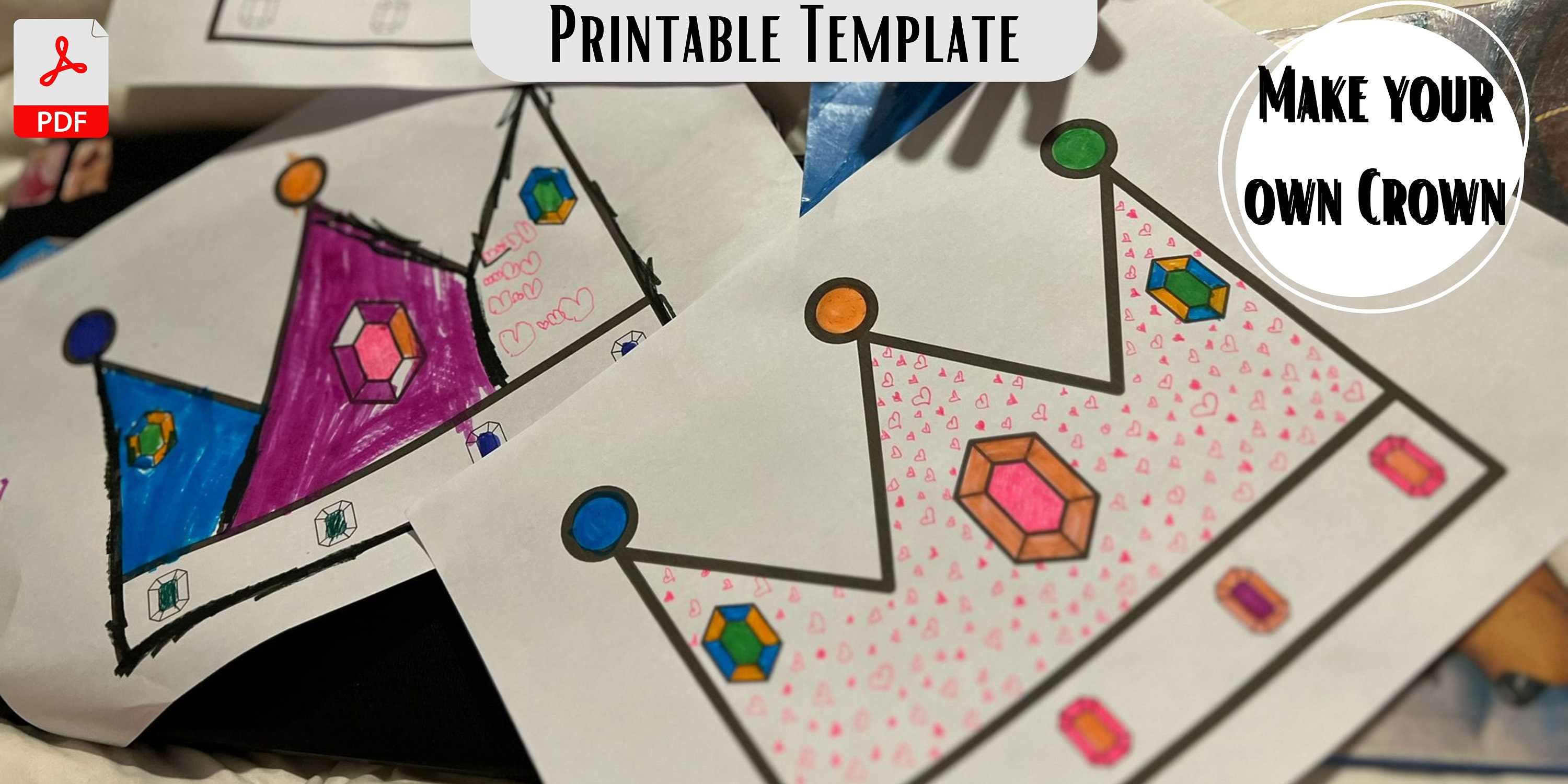 Crown Template Craft Printable - Etsy