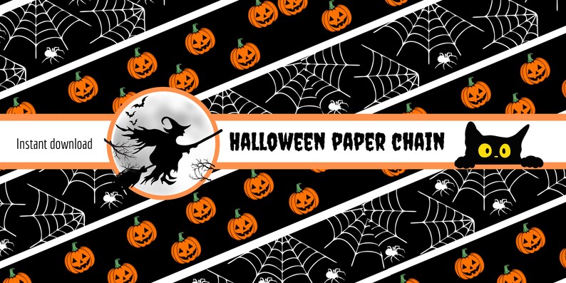 Halloween Paper Chain Printable - Etsy