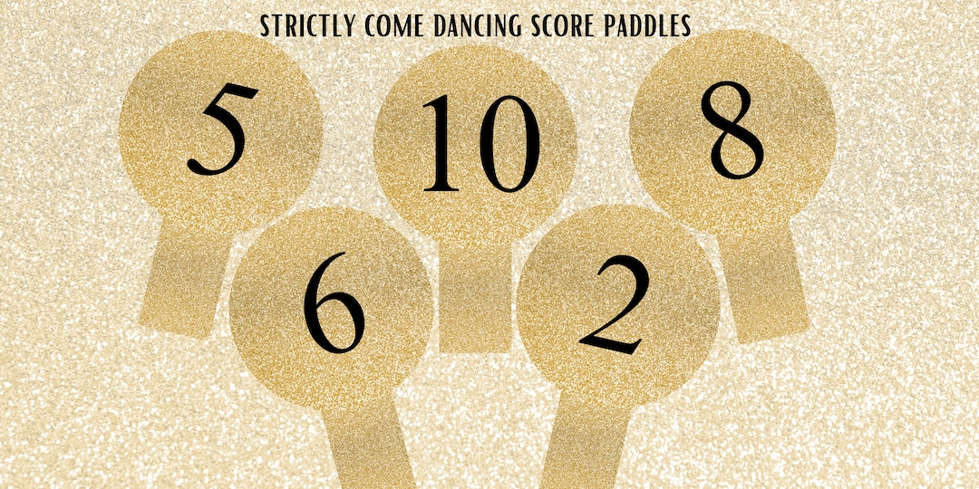 Score Paddles Strictly Come Dancing Printable GOLD - Etsy UK