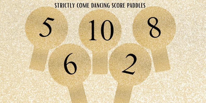 Score Paddles Strictly Come Dancing Printable GOLD - Etsy UK