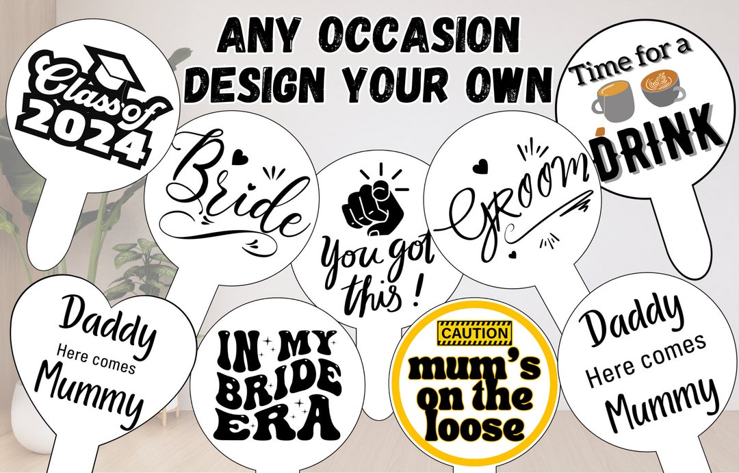 Personalised Paddle Signs Party Games Custom Wedding Birthday Hen Do ...