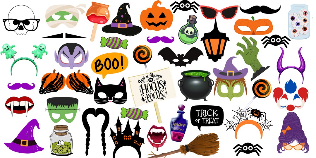 Halloween Photo Booth Props Printable - Etsy