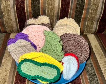 Deluxe Sandwich Set Crochet Pattern Sandwich Play Food Pattern Crochet ...