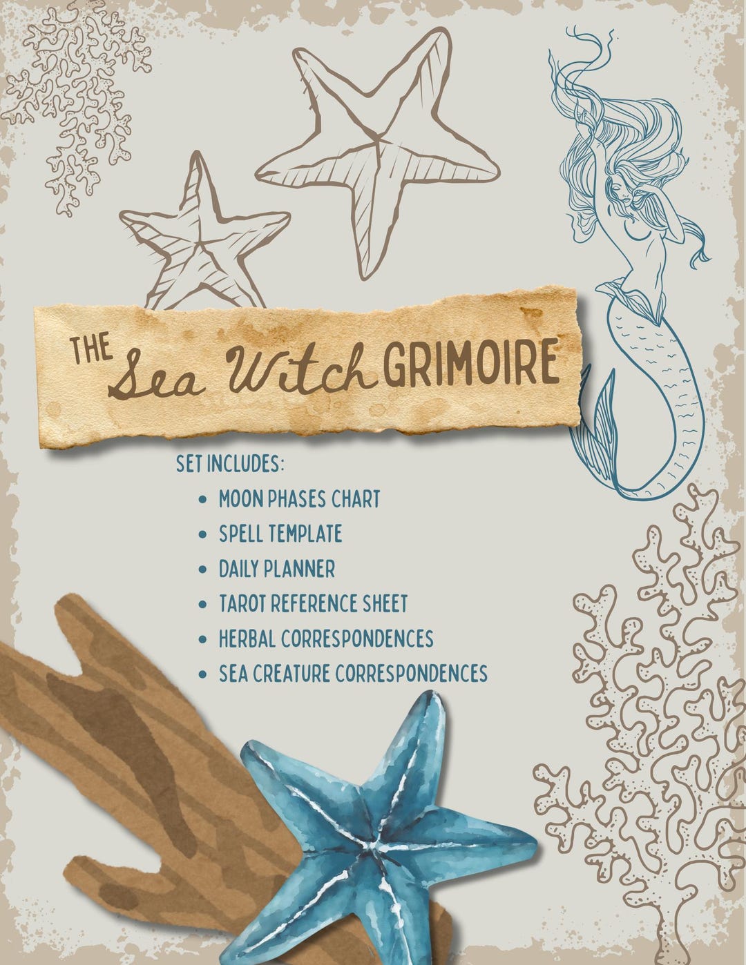 Sea Witch Grimoire Mini Bundle: Printable Book of Shadows Pages (digital Download) - Etsy