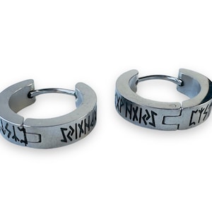 Flat Viking Hoop Earrings Surgical Stainless Steel 4 X 12mm - Etsy