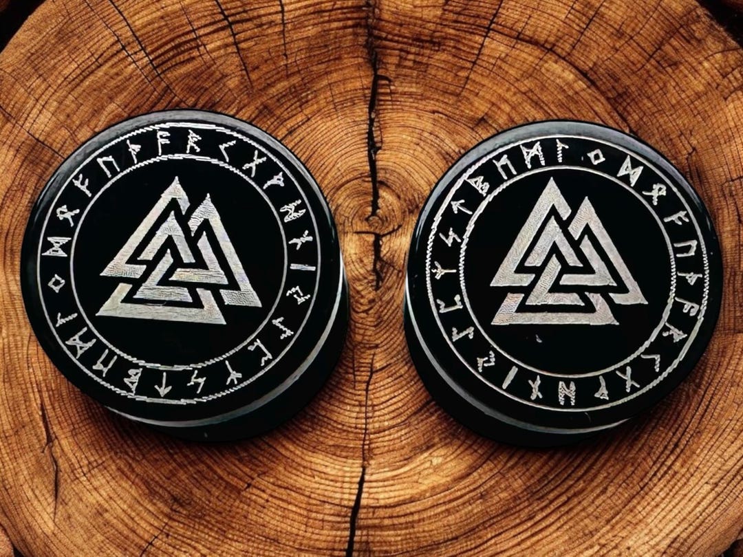 Viking Valknut Symbol Black Stud Earrings Surgical Stainless Steel - Etsy