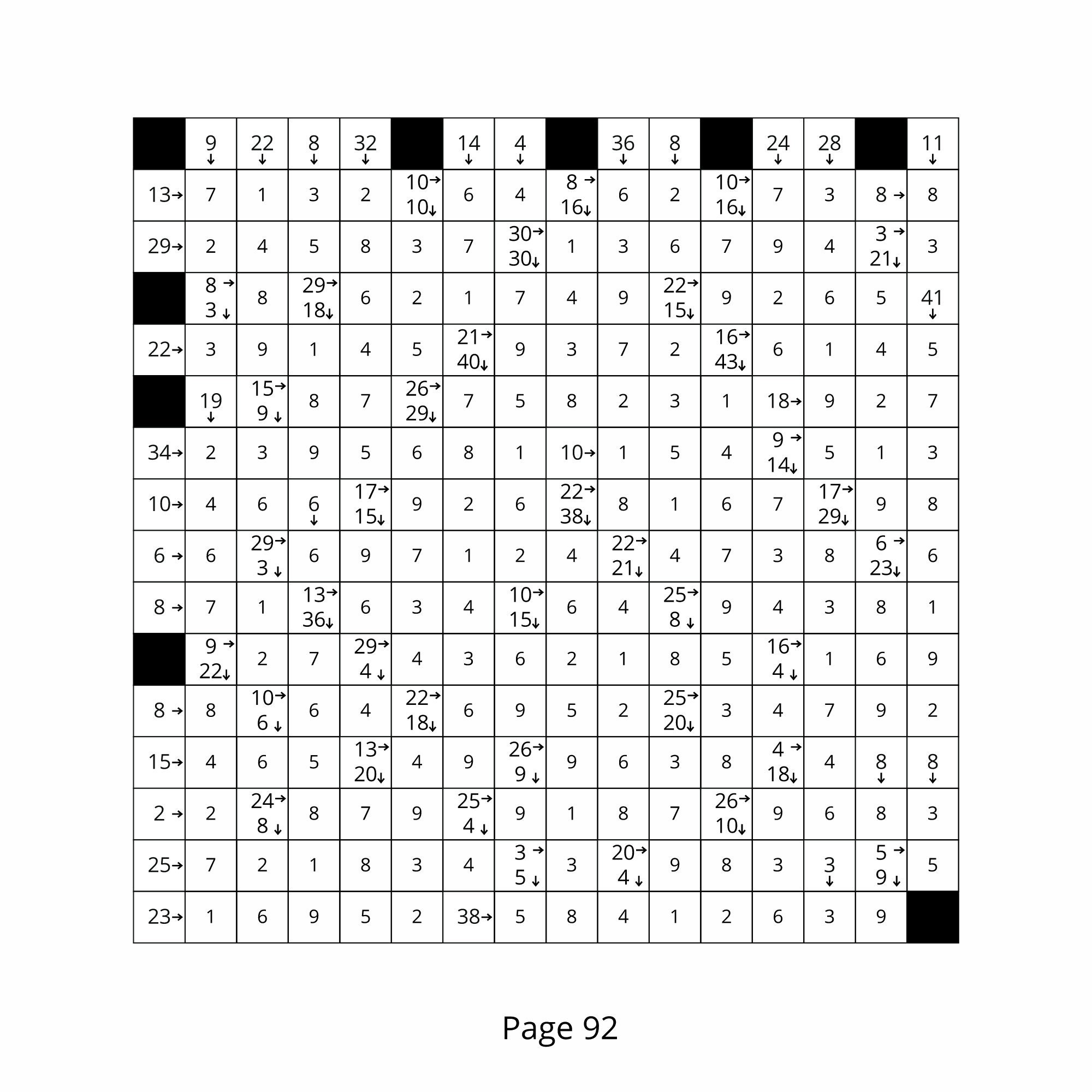 200 15x15 Kakuro Printable Puzzles With Solutions | Challenging and Fun for All Ages - Etsy