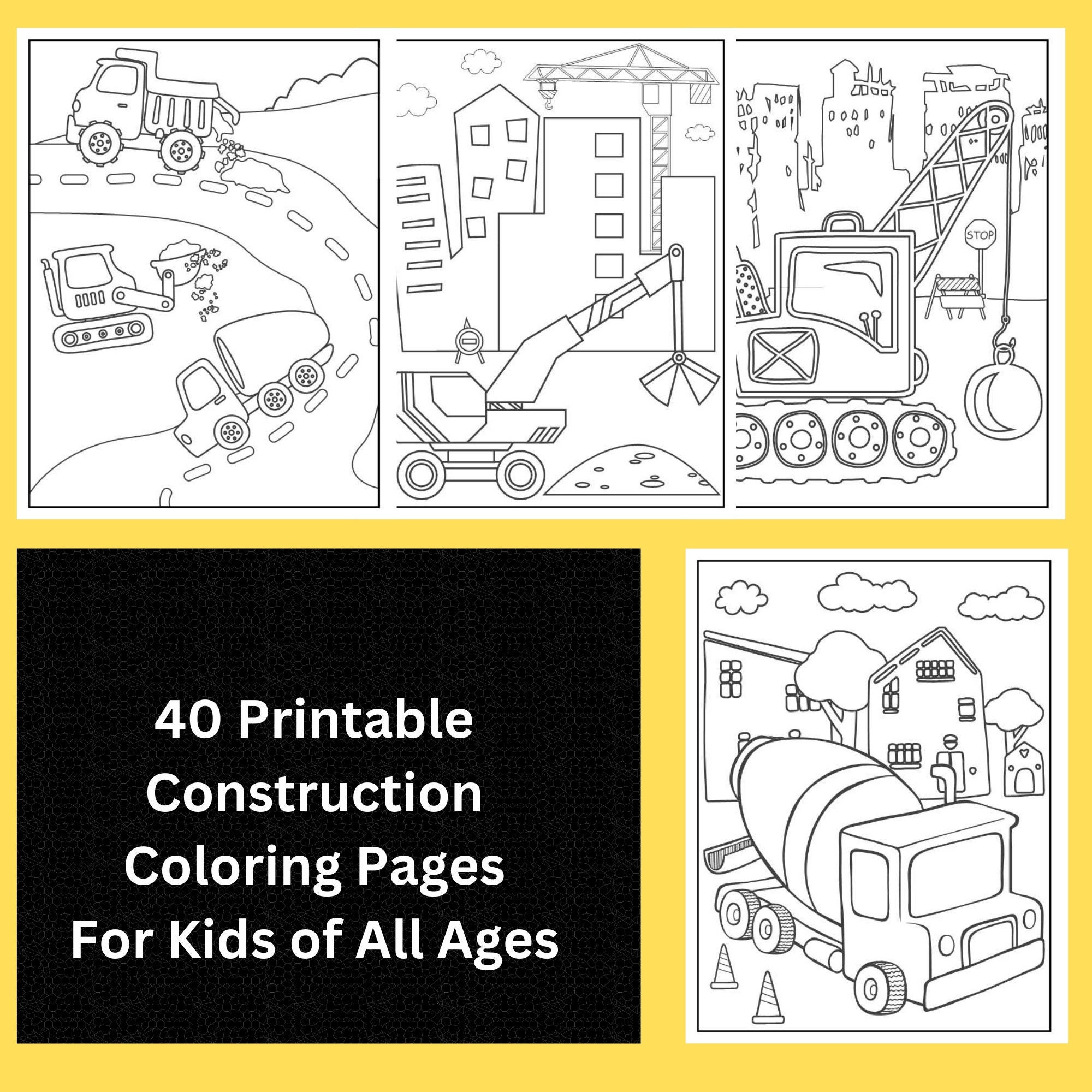 40 Printable Construction Coloring Pages, Construction Printable ...