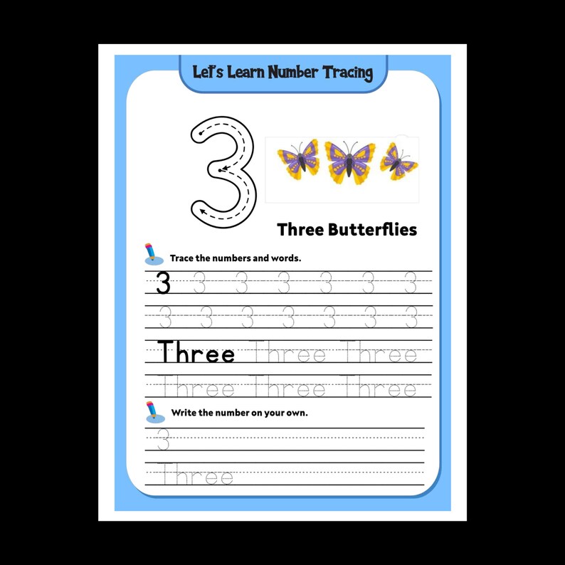 Alphabet and Number Tracing Worksheets Printable Practice Writing ...