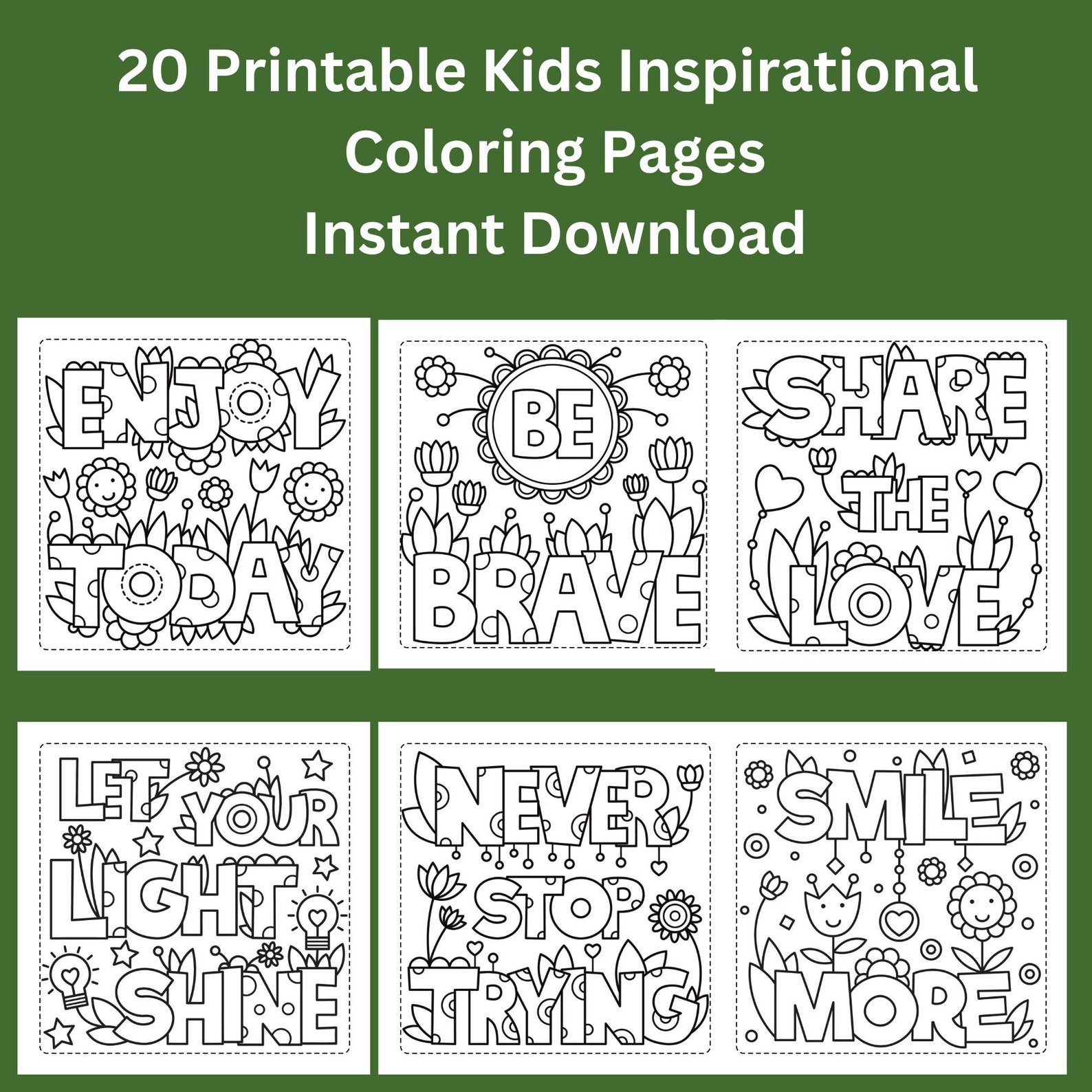 20 Printable Kids Inspiration Coloring Pages Kids Motivational Coloring ...