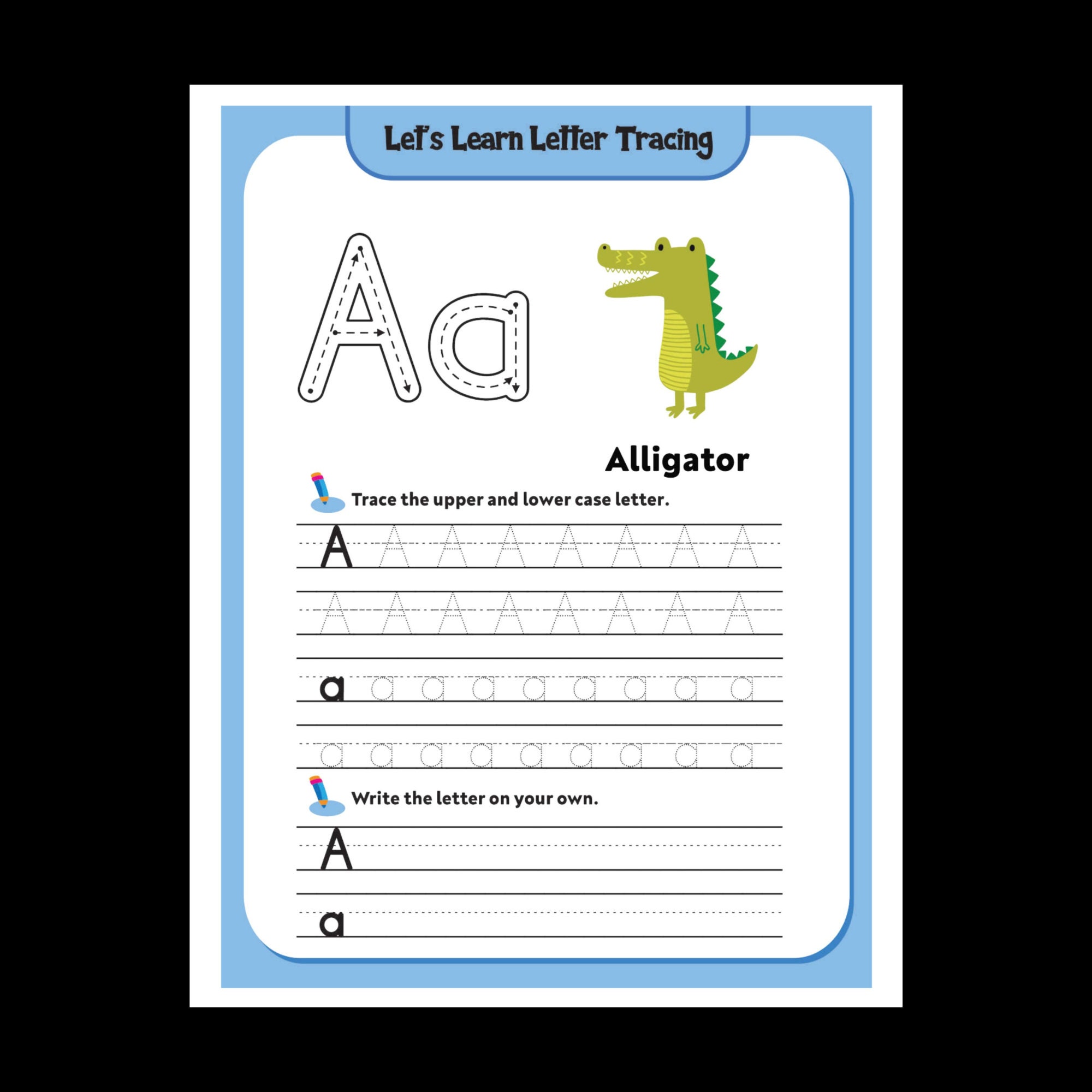 Alphabet and Number Tracing Worksheets Printable Practice Writing ...