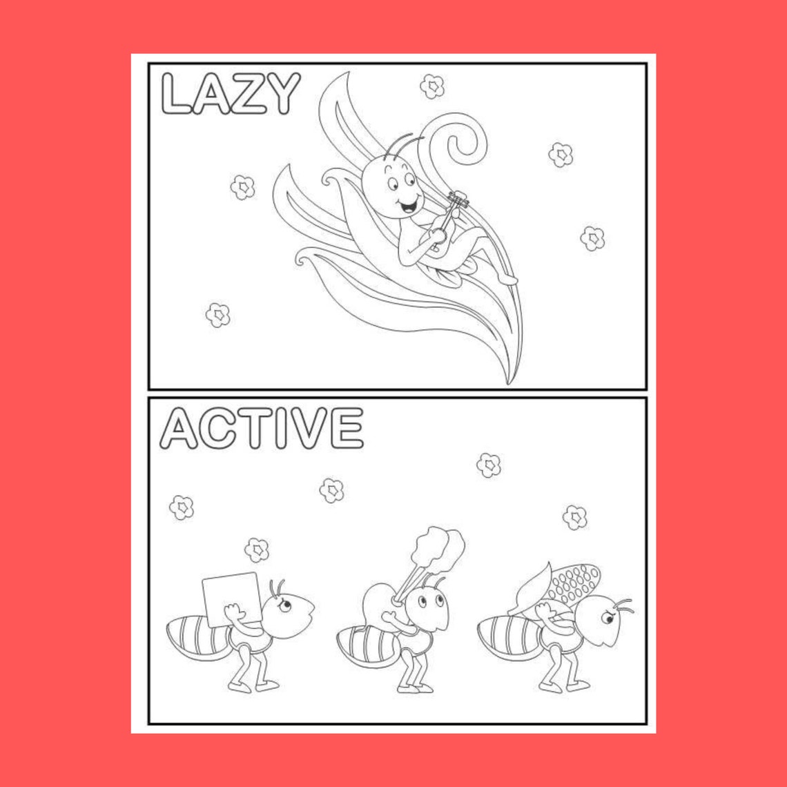 40 Printable Opposite Words Animal Coloring Pages Printable Opposite ...