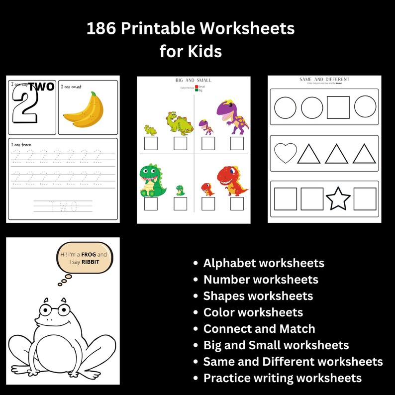 Printable Toddler Worksheet Toddler Workbook Tracing Alphabet Numbers ...