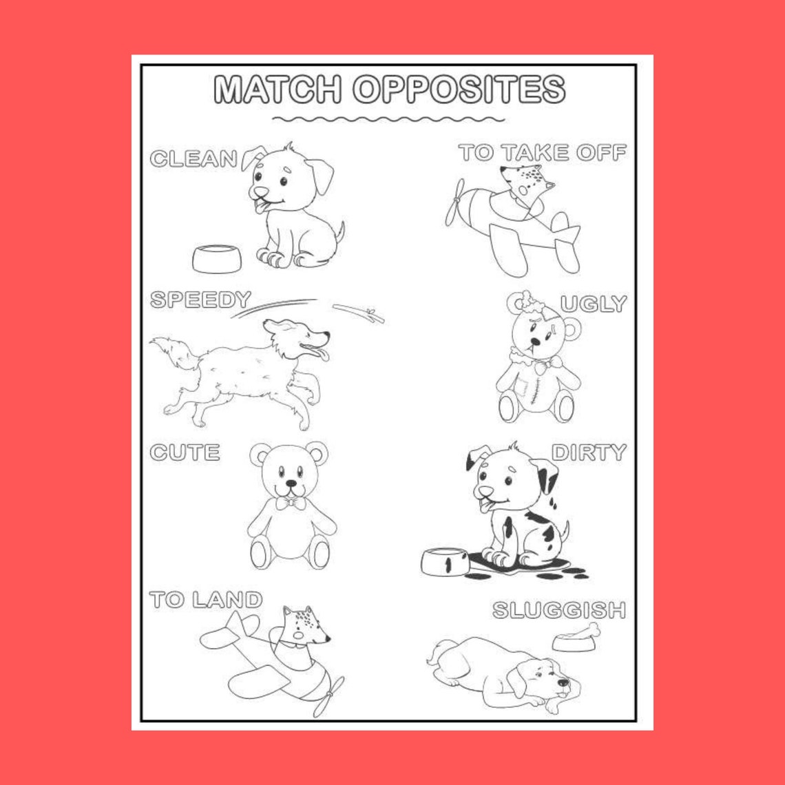 40 Printable Opposite Words Animal Coloring Pages Printable Opposite ...