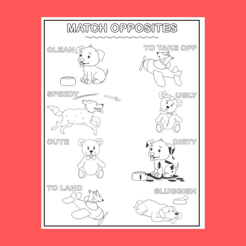 40 Printable Opposite Words Animal Coloring Pages Printable Opposite ...